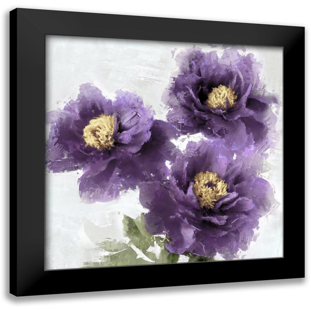 Stevens, Jesse 20x20 Black Modern Framed Museum Art Print Titled - Purple Bloom II - Walmart.com