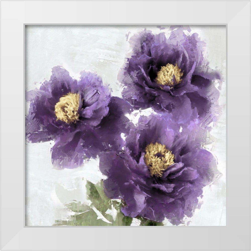 Stevens, Jesse 26x26 White Modern Wood Framed Museum Art Print Titled - Purple Bloom II ...