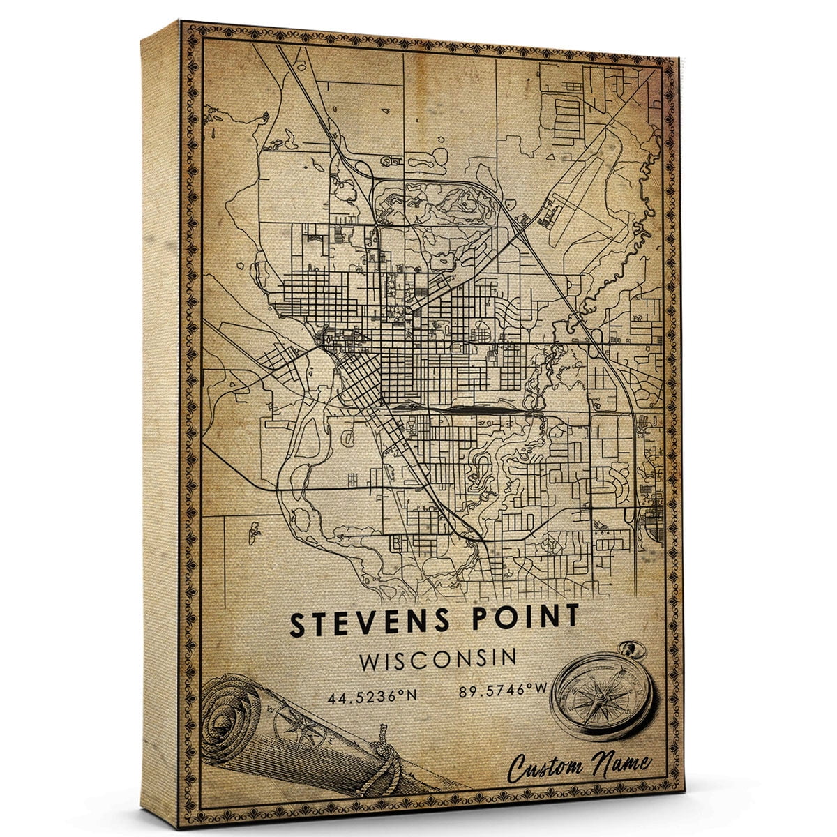 Stevens Point Map Poster, Wisconsin Map Art Poster, Canvas, Stevens ...