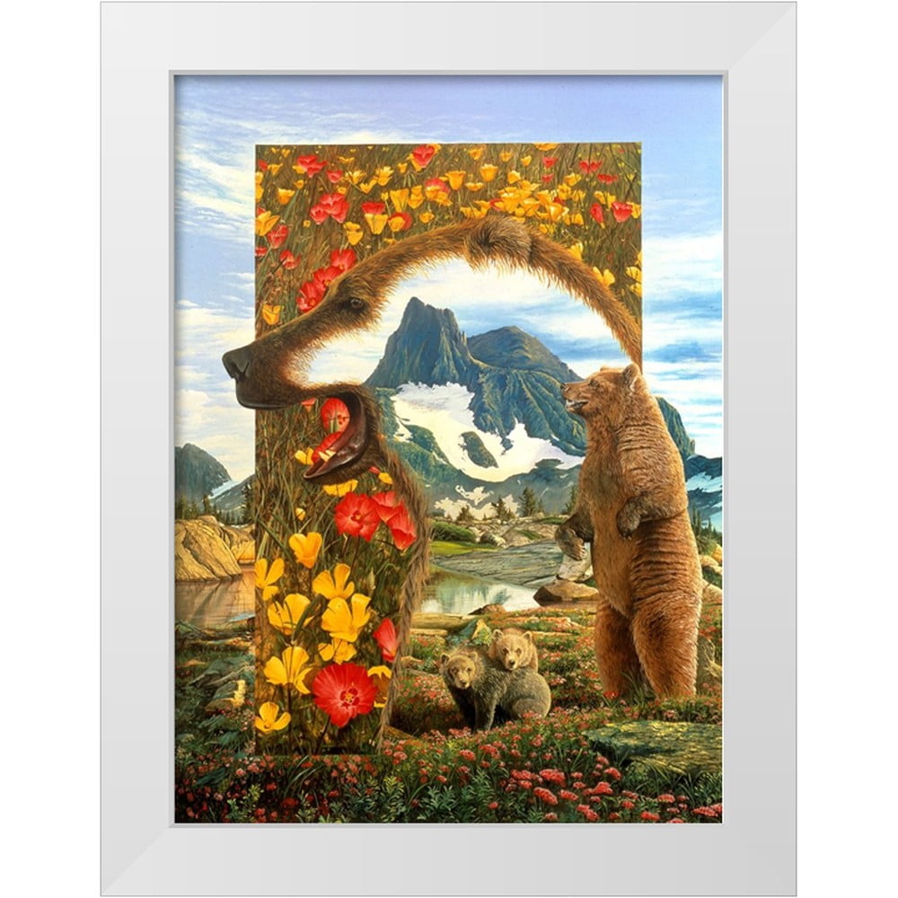 Stevenson, Graeme 11x14 White Modern Wood Framed Museum Art Print Titled - Bearly Where Bearly ...