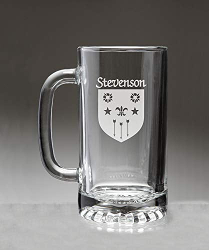 Stevenson Irish Coat of Arms Glass Beer Mug (Sand Etched) - Walmart.com