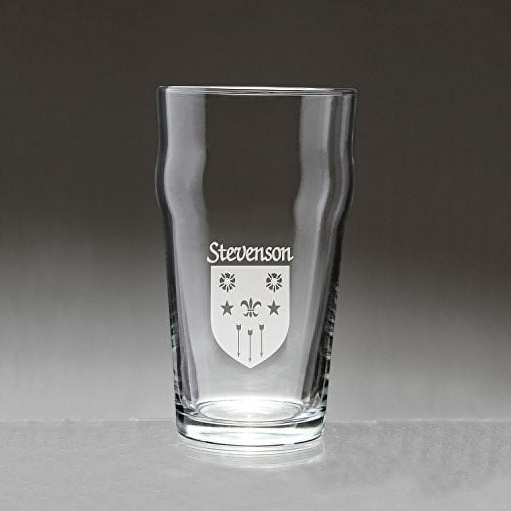 Stevenson Irish Coat of Arms Pub Glasses - Set of 4 (Sand Etched ...