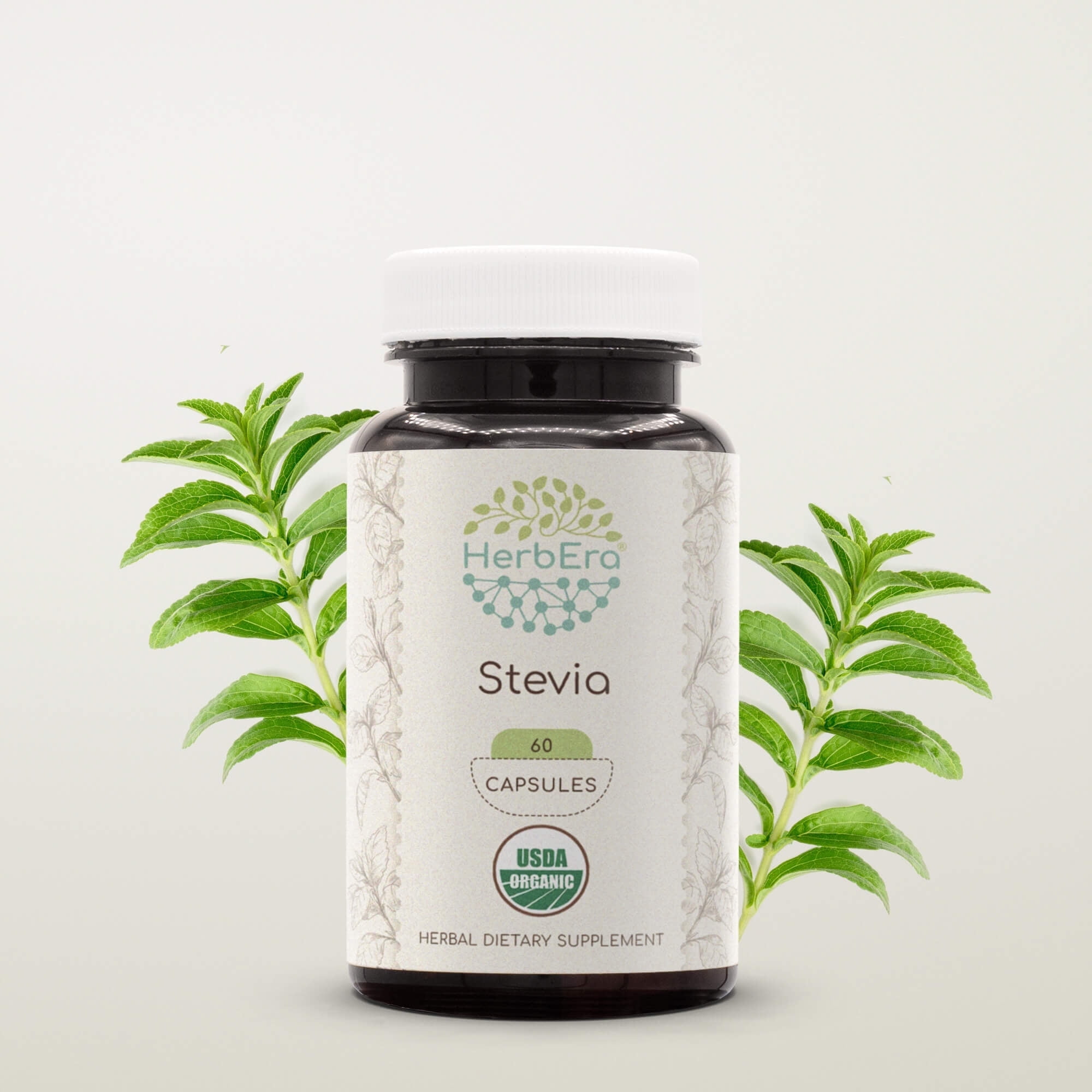 HerbEra Stevia Capsules, Organic Herbal Dietary Supplement for ...