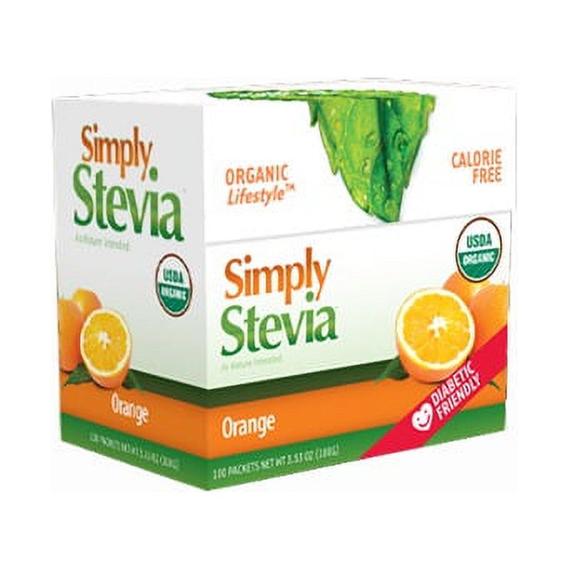 Stevia Valencia Orange Stevia International 100 Packets Box - Walmart.com