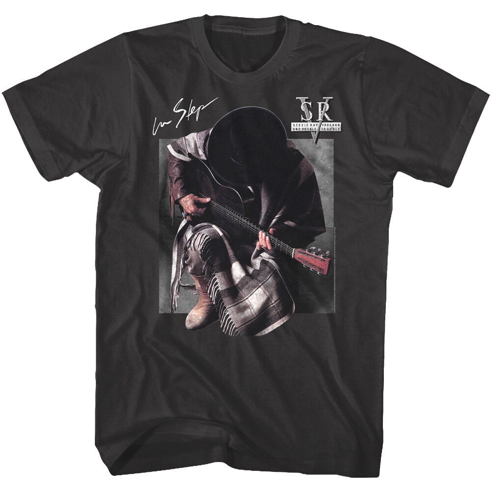 Stevie Ray Vaughan Double Trouble In Step Album Cover Art Men's T Shirt ...