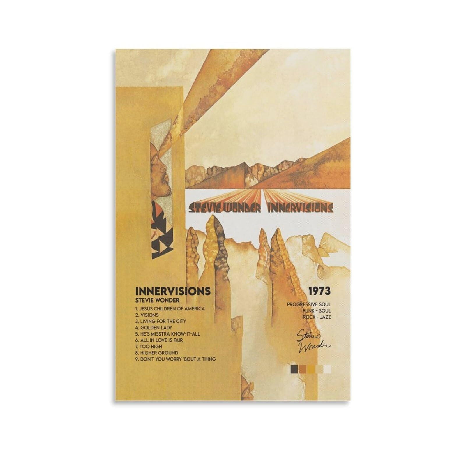 Stevie Wonder Innervision Album Cover Canvas Poster Print Music Posters ...