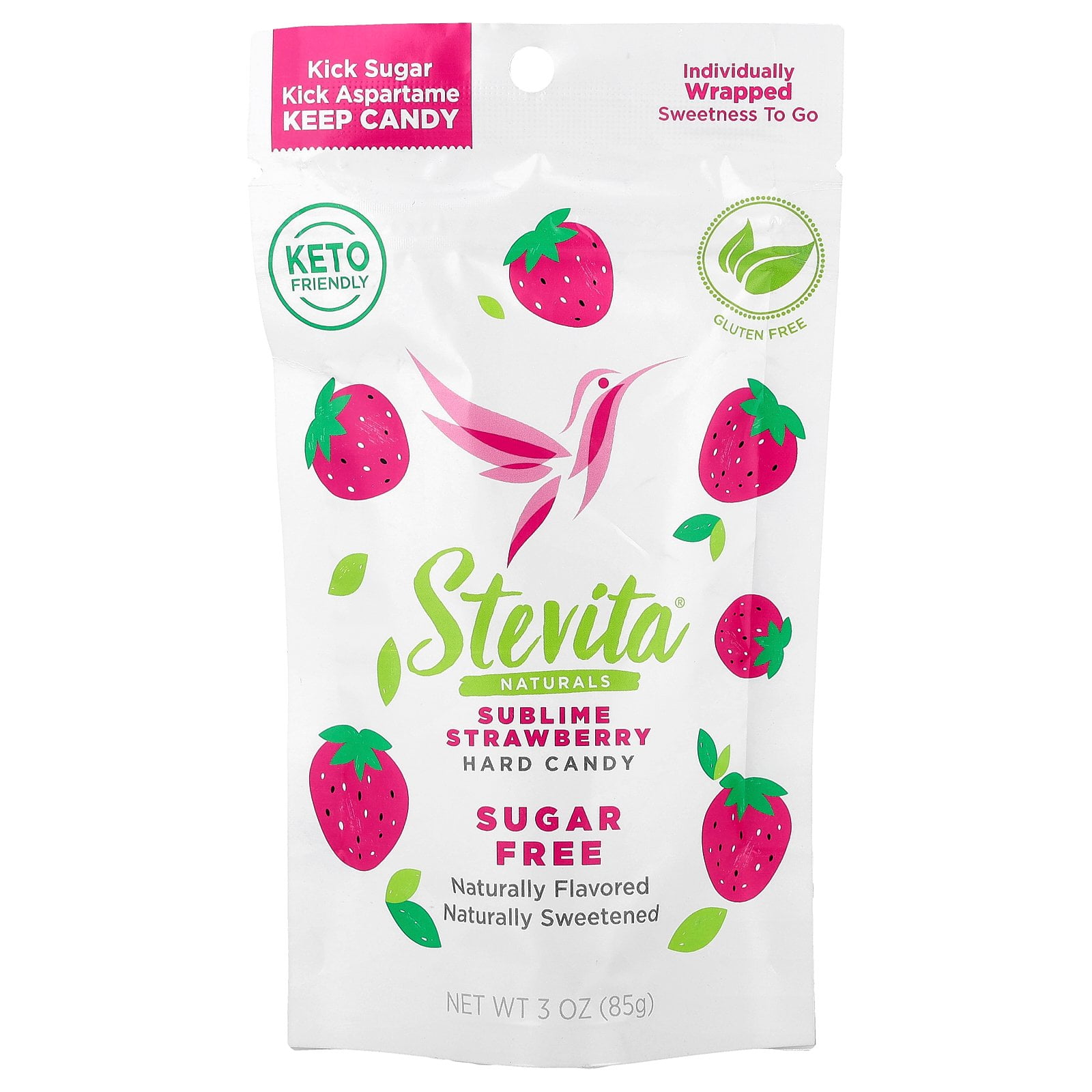 Stevita Naturals Naturals, Sugar Free Hard Candy, Sublime Strawberry, 3 ...