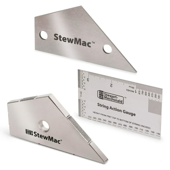 StewMac Precision Fret Guitar Tool Trio, Imperial String Action Gauge, Fret Rocker, Fret Kisser ...