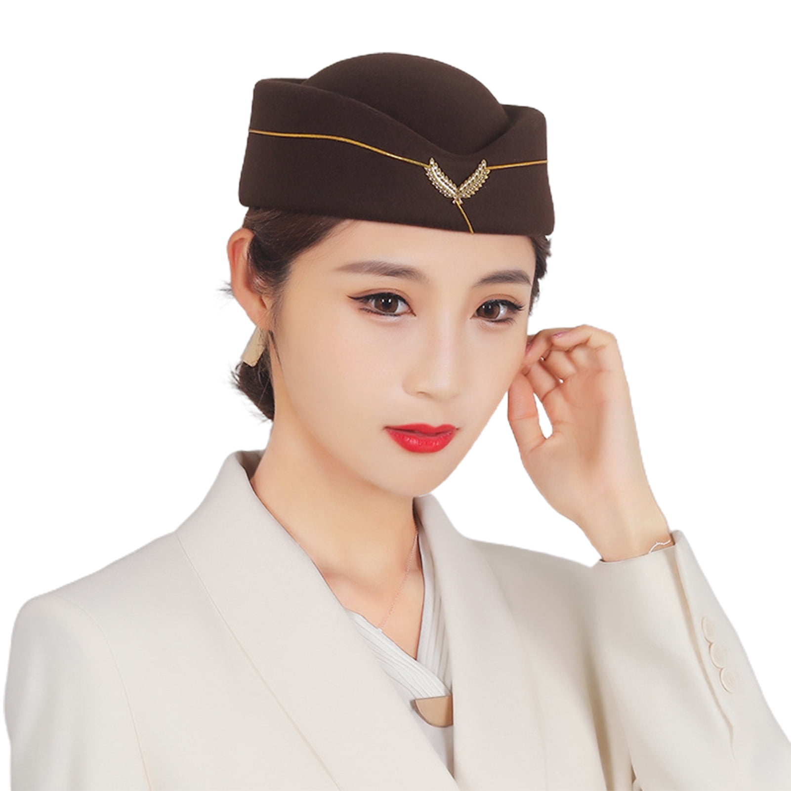 Stewardess Hat Elegant Embroidery Badge Comfortable Breathable ...