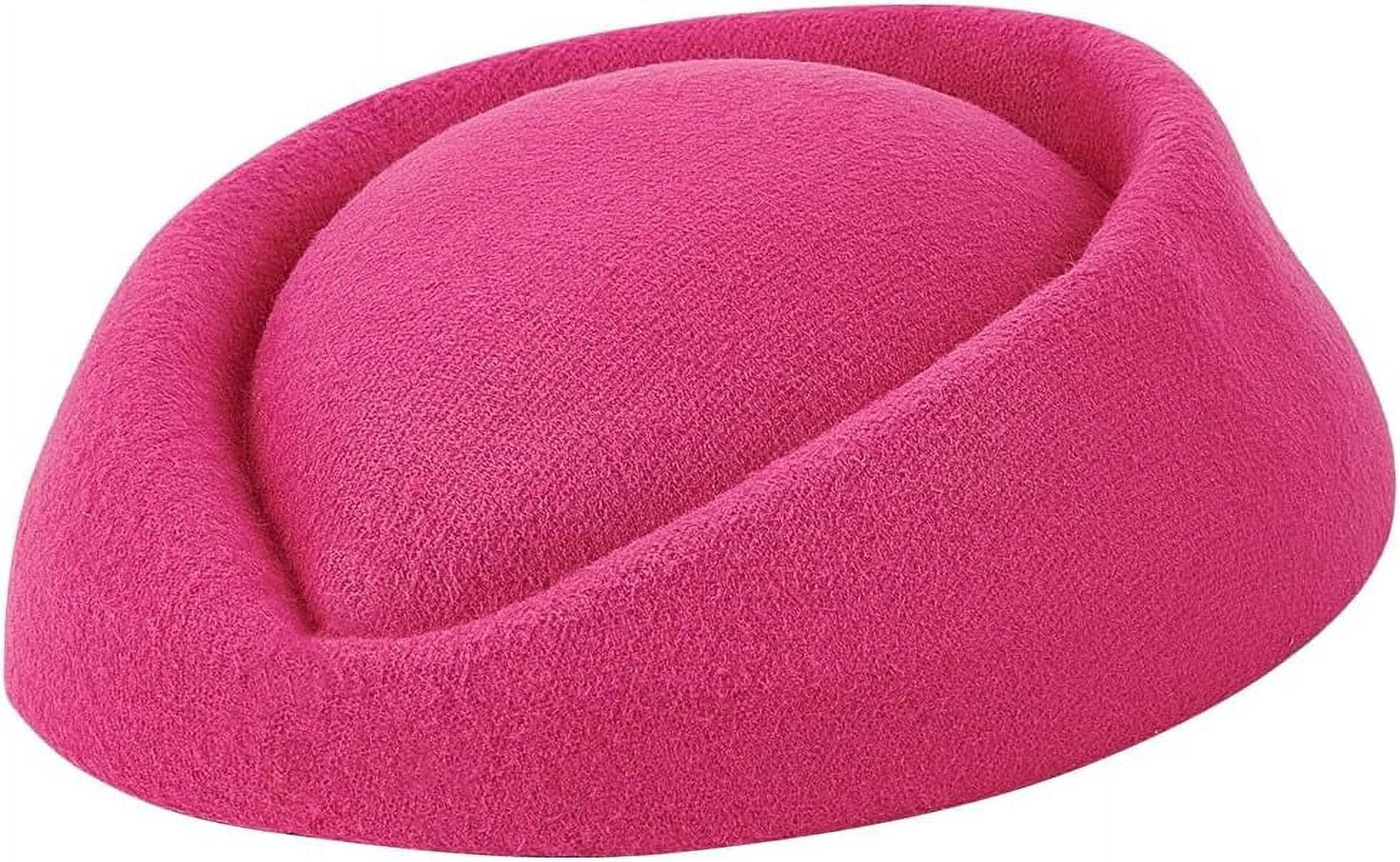 Stewardess Pillbox Hat Fascinator Base Cap Wool Air Hostesses Pillbox ...