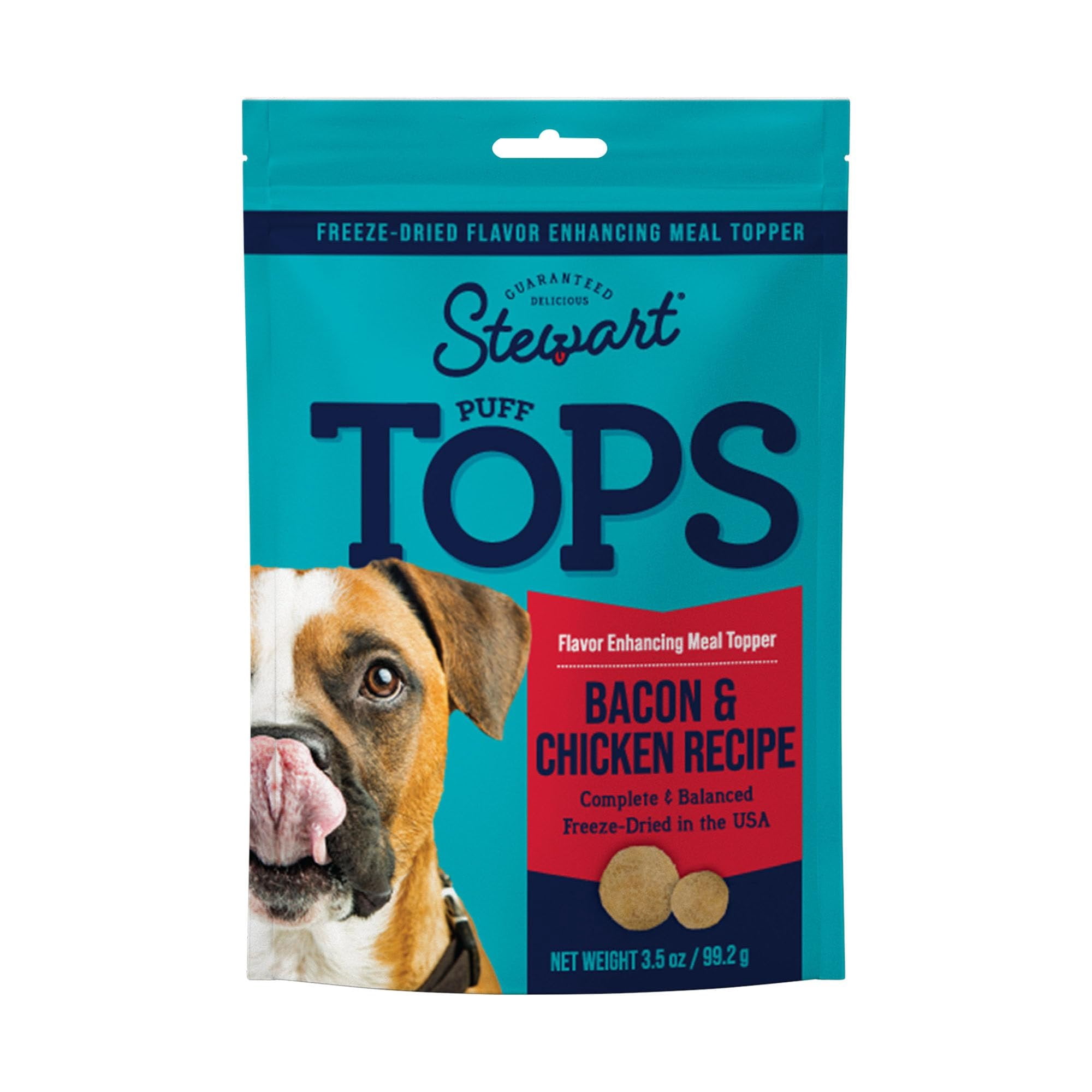 Stewart Freeze Dried Dog Food Topper, PuffTops, Bacon, Chicken, Apple ...