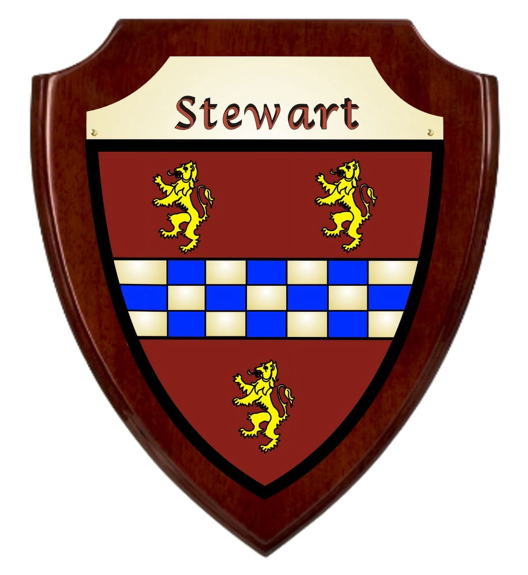 Stewart Irish Coat of Arms Shield Plaque - Rosewood Finish - Walmart.com
