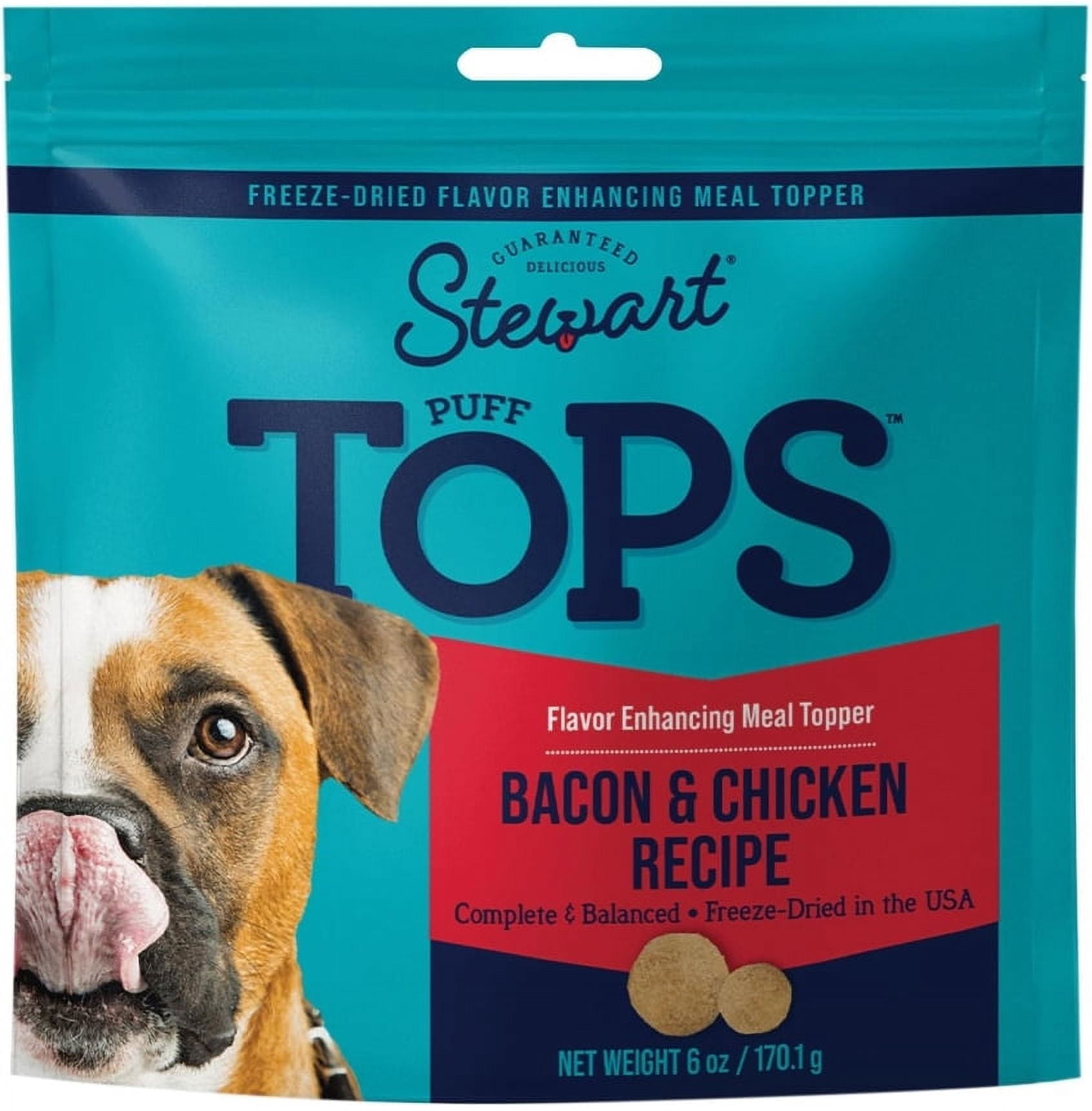 Stewart PuffTops Freeze Dried Bacon and Chicken Food Topper 6 oz ...