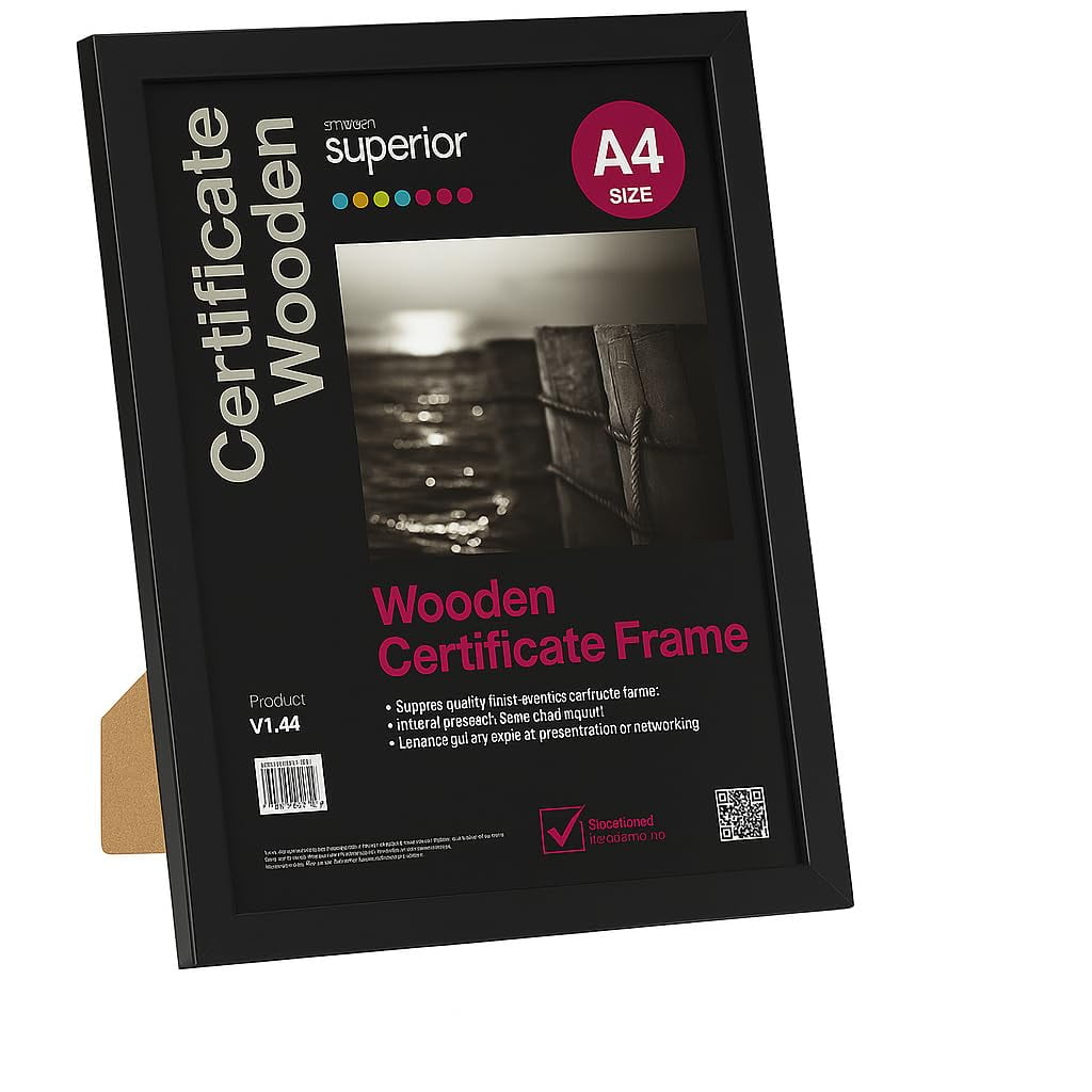 SECO Stewart Superior A4 Wooden Certificate Frame with Perspex Safety ...