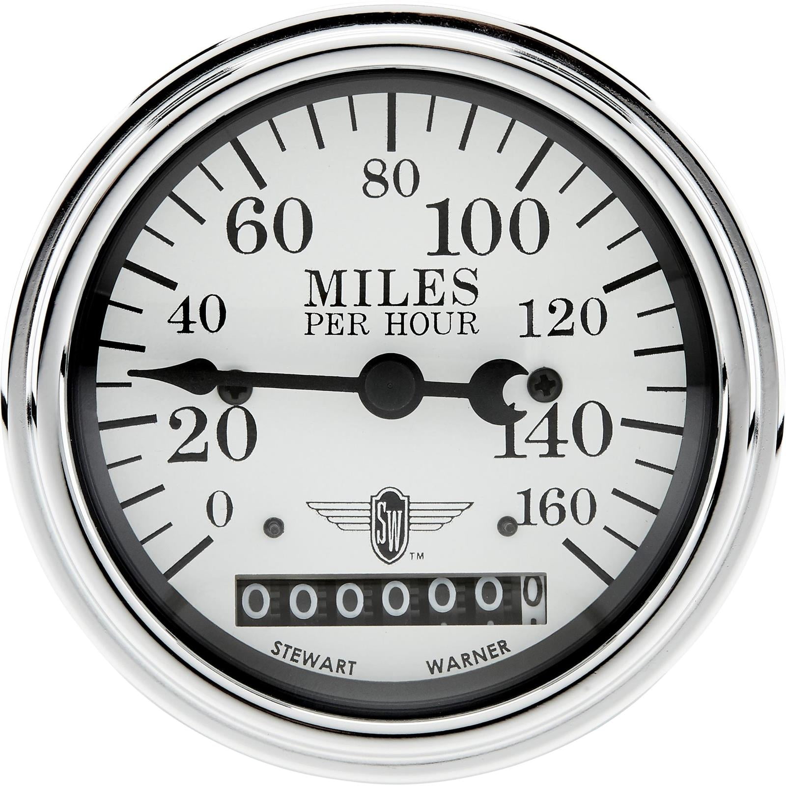 Stewart Warner 82661 Wings Electric Speedometer, White - Walmart.com