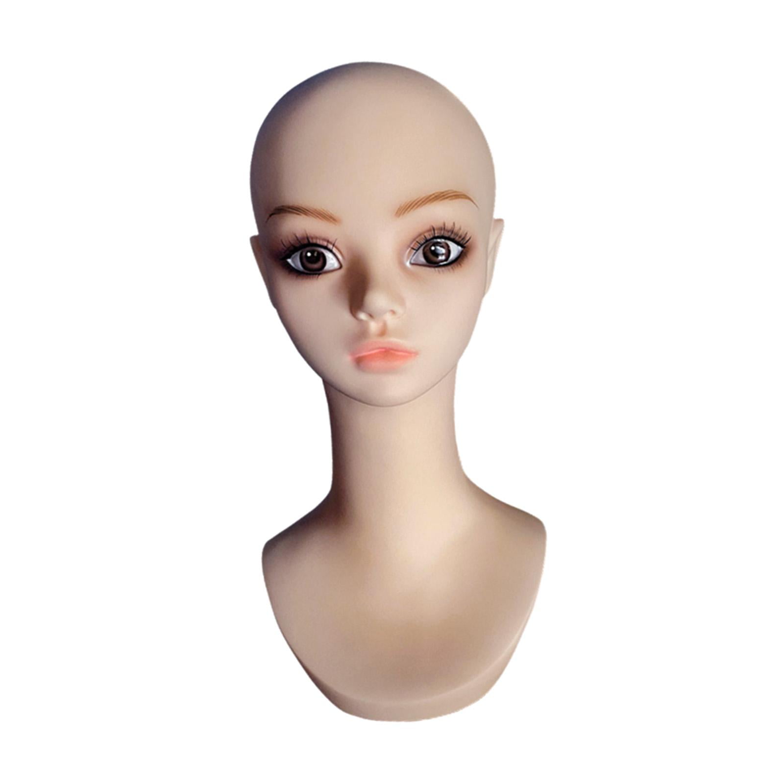 Stgfyxgs Female Bald Mannequin Head, Display with Makeup, Training Head ...
