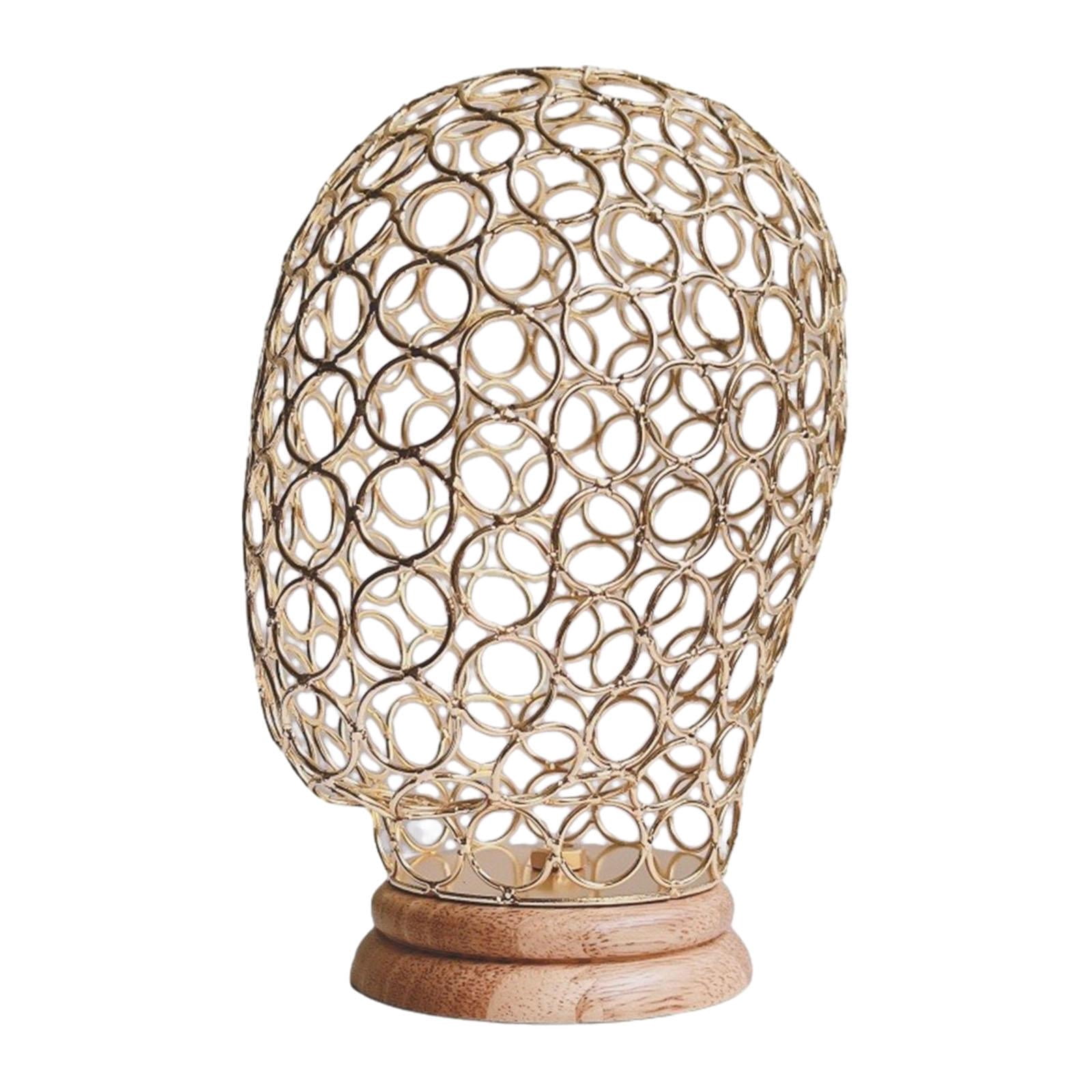 Stgfyxgs , Holder with Wooden Base, Hat Display Stand, Metal Hollow ...