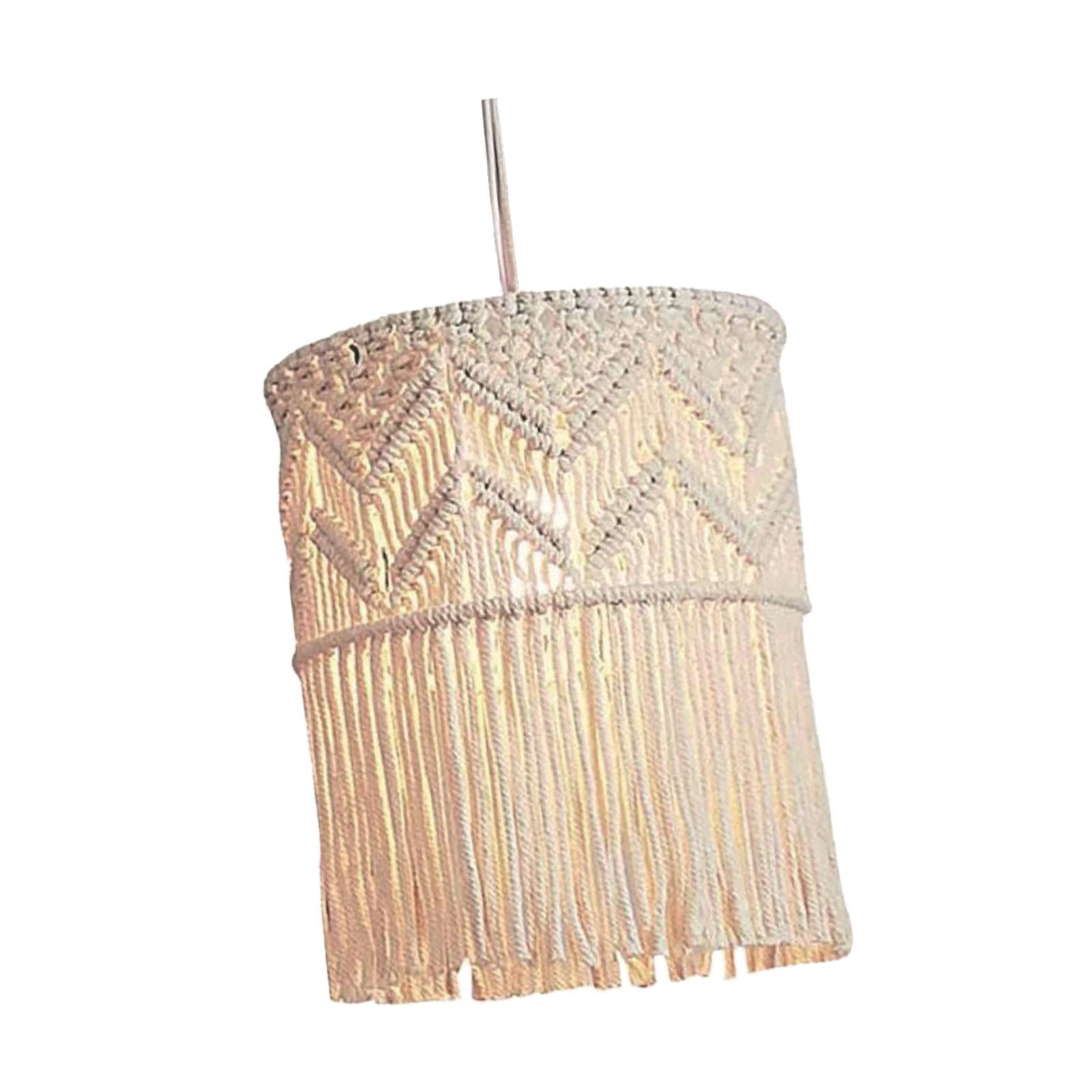Stgfyxgs Macrame Lamp Shade Boho Handwoven Pendant Tassel for Office ...