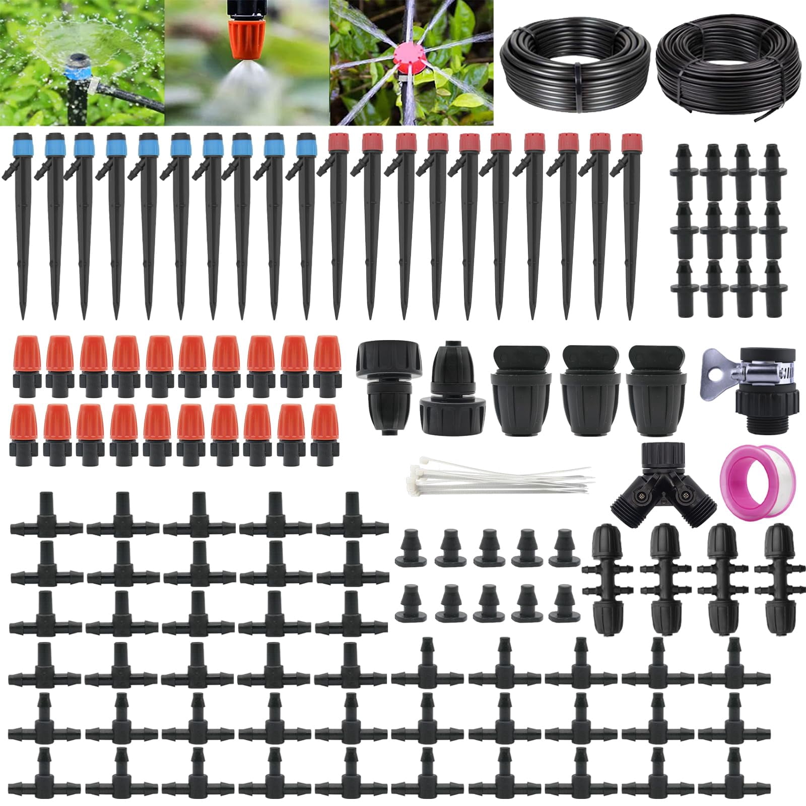 Sthveidir Drip Irrigation System IFF17 Kit, 240 Ft Garden Watering ...