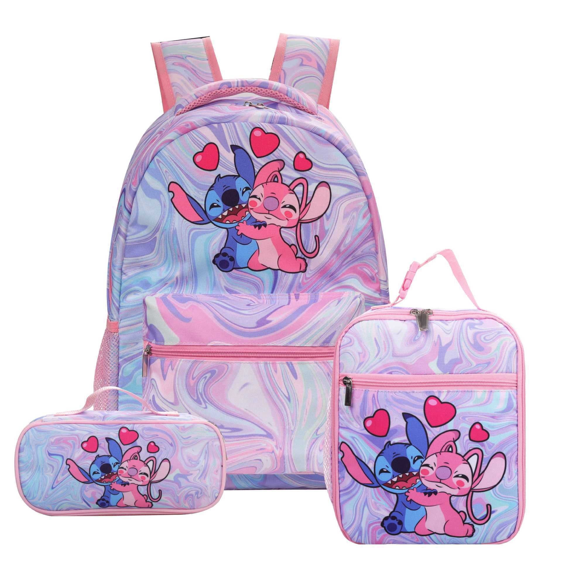 Sti_tch 3-Piece Backpack Set - Cute Cartoon Backpack, Insulated Lunch ...