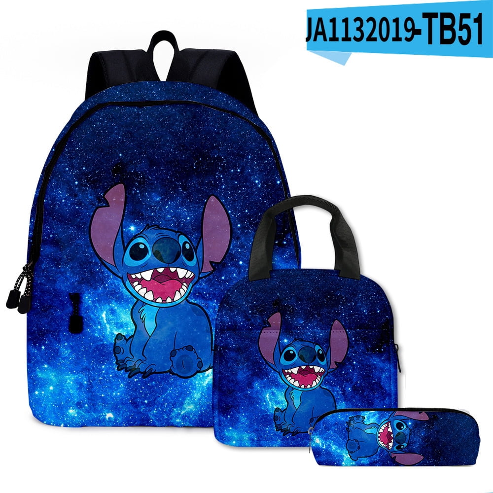 Sti_tch 3-Piece Backpack Set - Cute Cartoon Backpack, Insulated Lunch ...