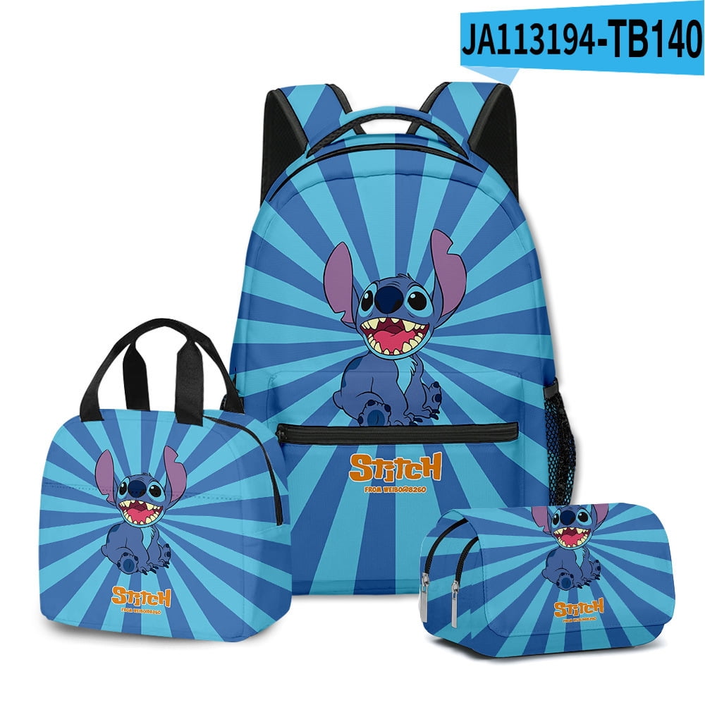 Sti_tch 3-Piece Backpack Set - Cute Cartoon Backpack, Insulated Lunch ...