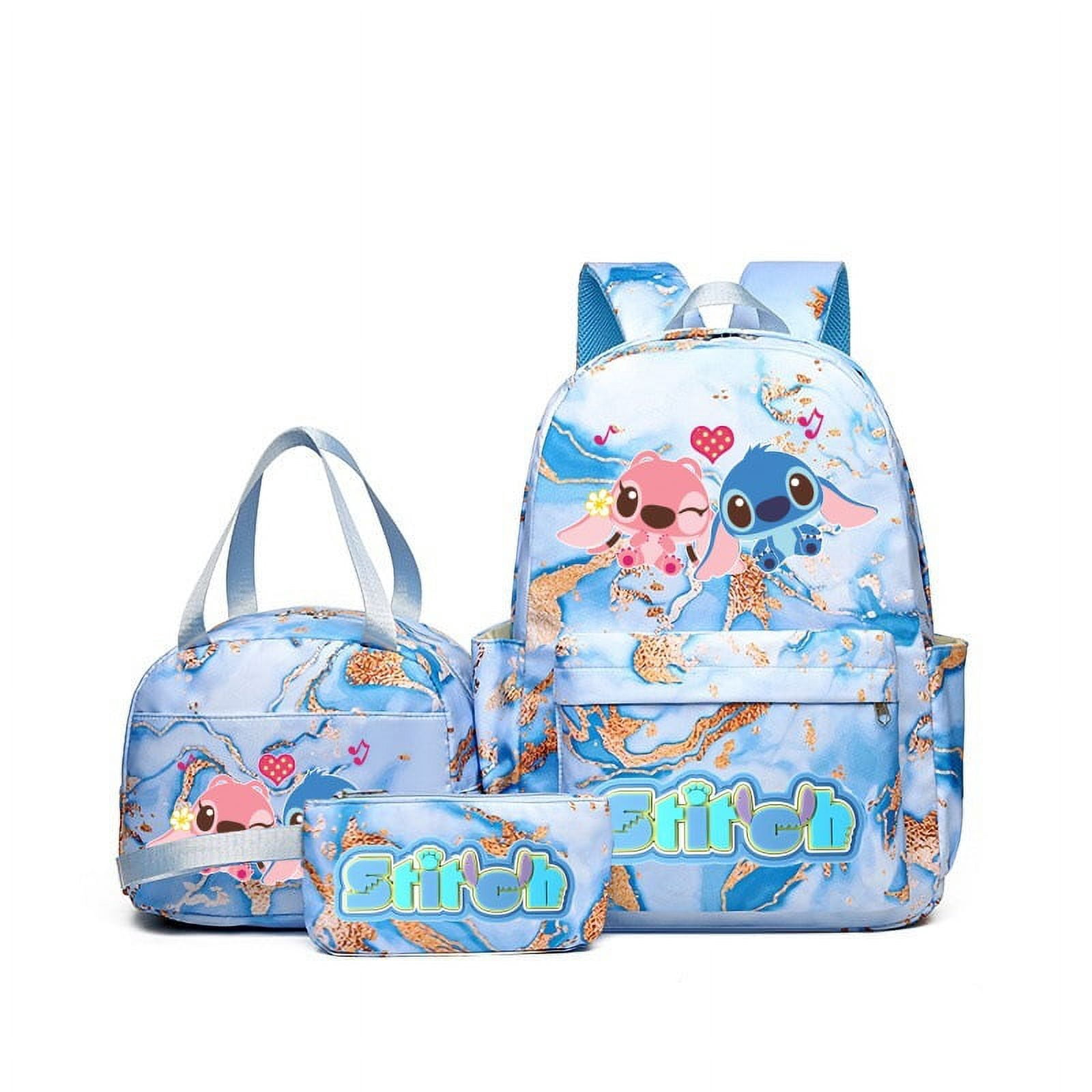 Sti_tch 3-Piece Backpack Set - Cute Cartoon Backpack, Insulated Lunch ...