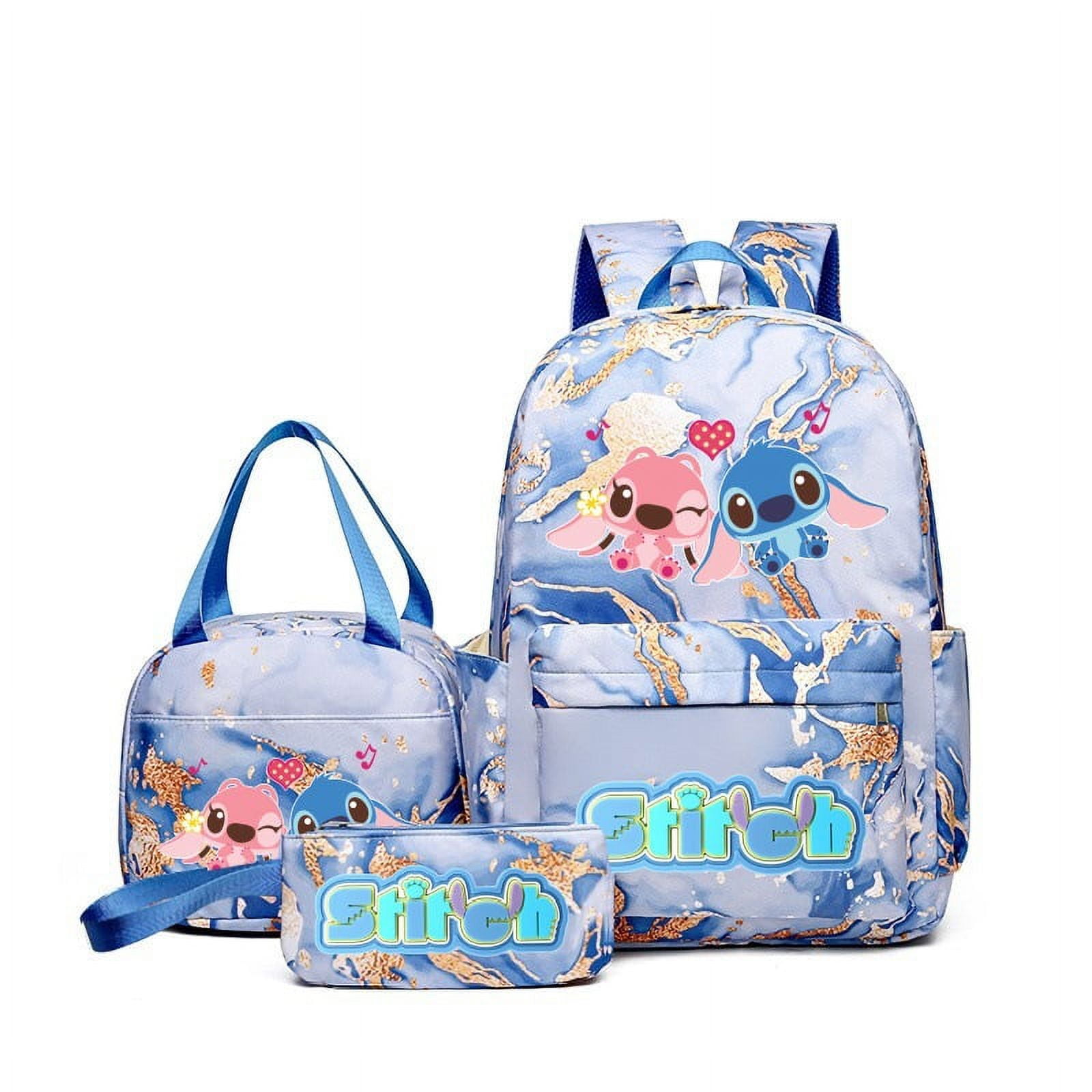 Sti_tch 3-Piece Backpack Set - Cute Cartoon Backpack, Insulated Lunch ...