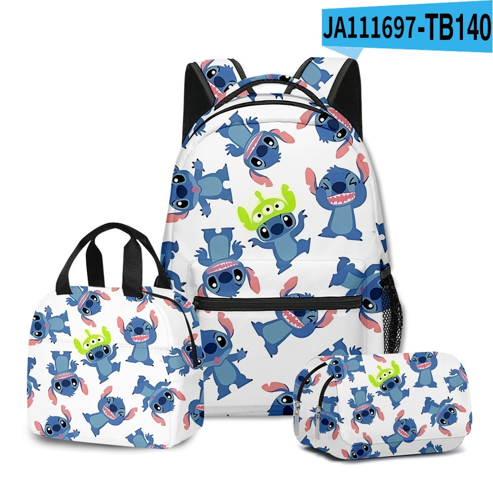 Sti_tch 3-Piece Backpack Set - Cute Cartoon Backpack, Insulated Lunch ...