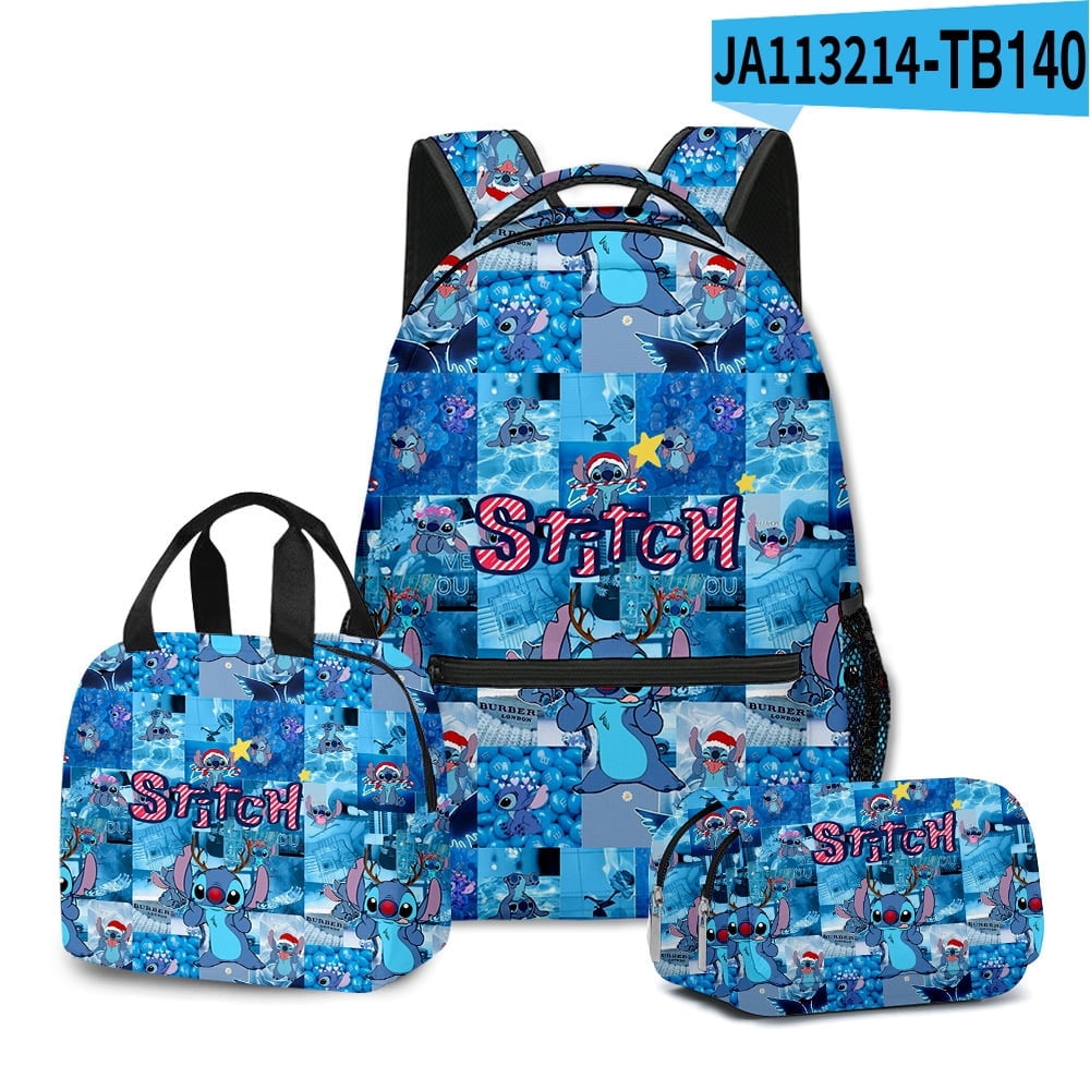 Sti_tch 3-Piece Backpack Set - Cute Cartoon Backpack, Insulated Lunch ...