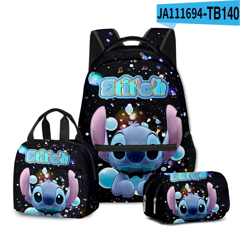 Sti_tch 3-Piece Backpack Set - Cute Cartoon Backpack, Insulated Lunch ...