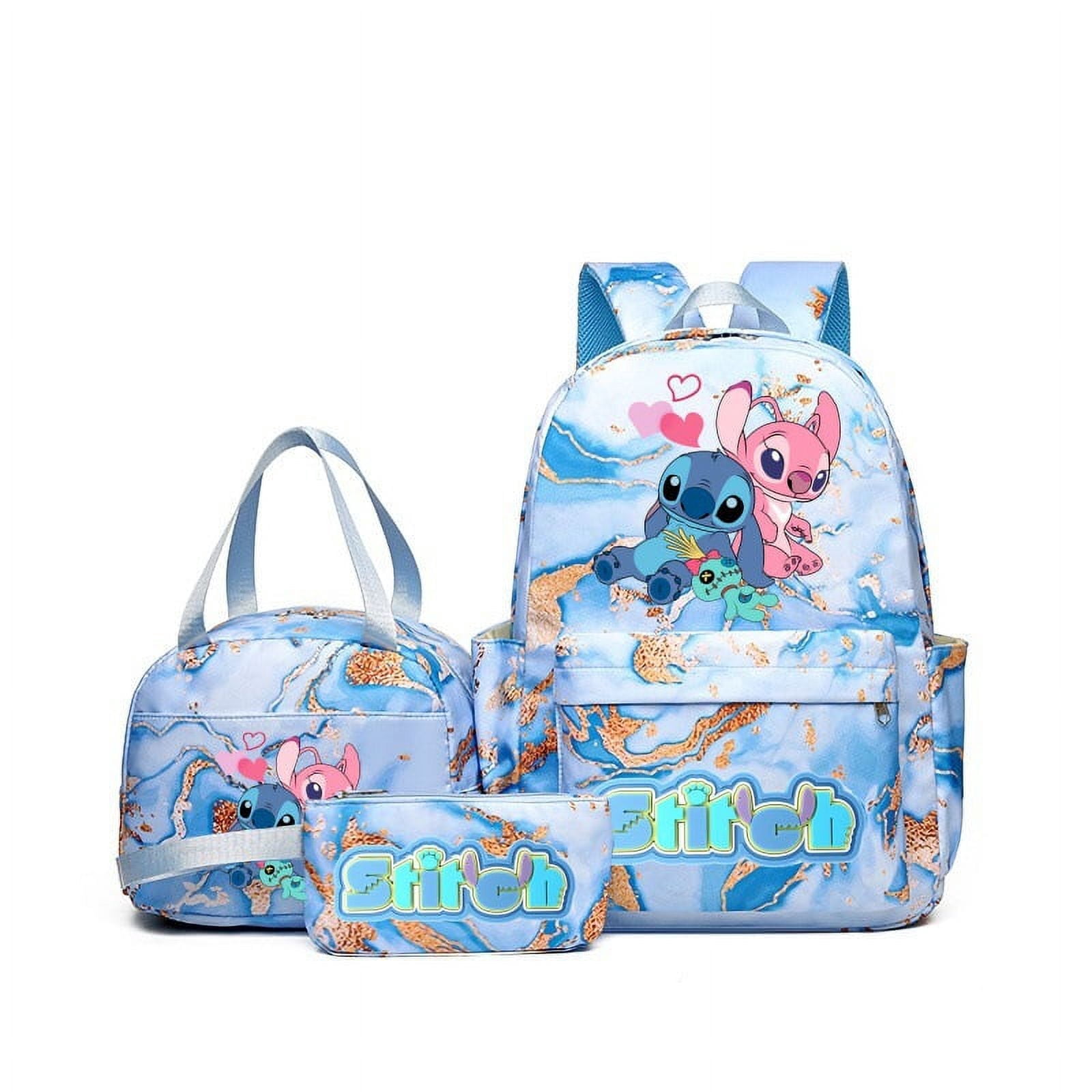 Sti_tch 3-Piece Backpack Set - Cute Cartoon Backpack, Insulated Lunch ...