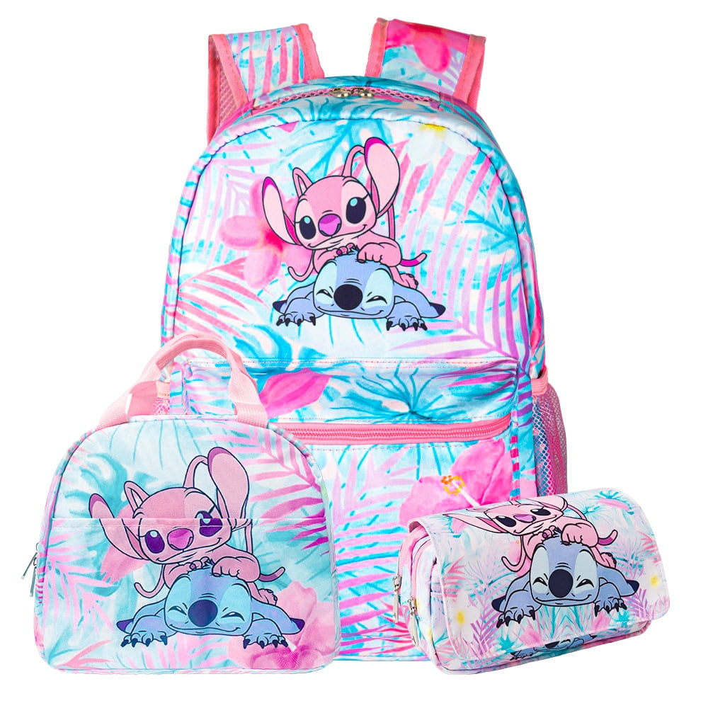 Sti_tch 3-Piece Backpack Set - Cute Cartoon Backpack, Insulated Lunch ...