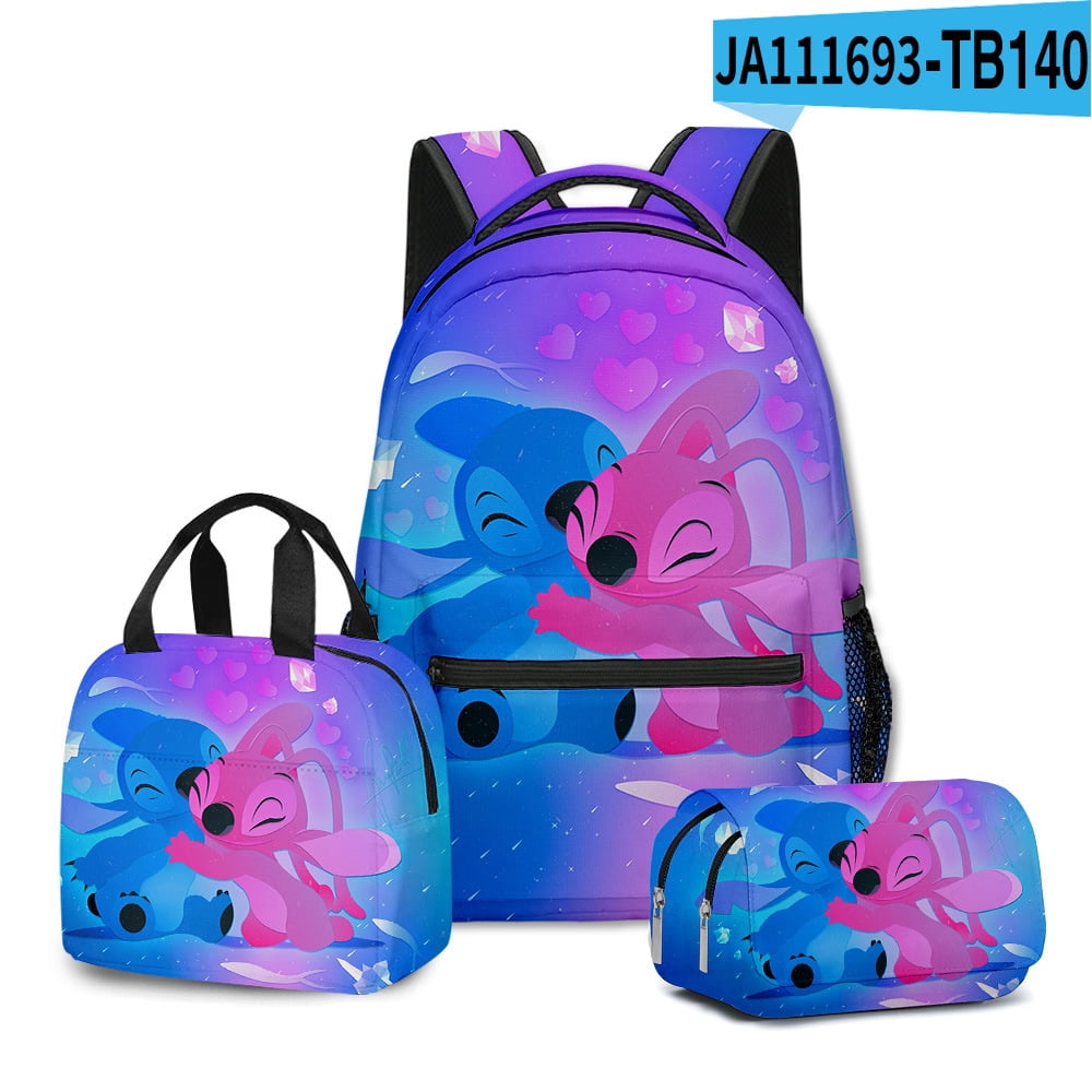 Sti_tch 3-Piece Backpack Set - Cute Cartoon Backpack, Insulated Lunch ...