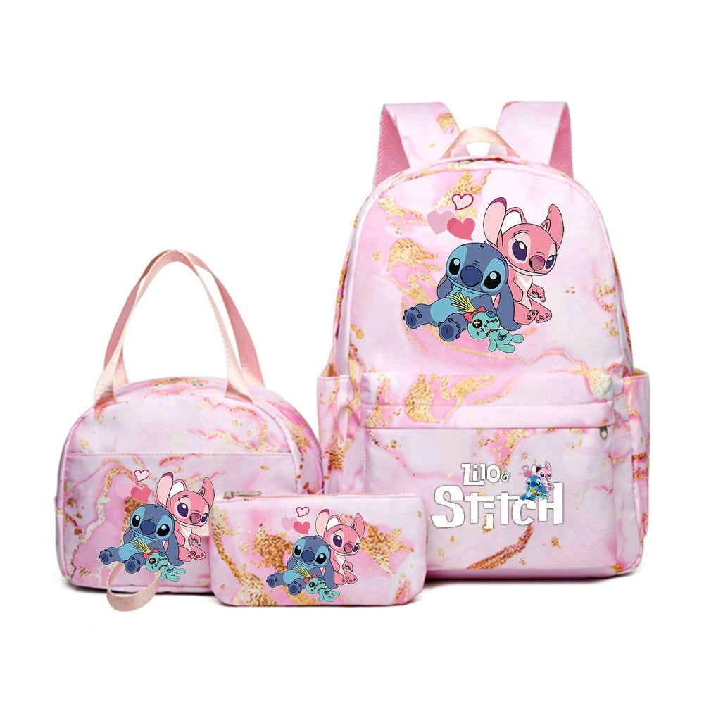 Sti_tch 3-Piece Backpack Set - Cute Cartoon Backpack, Insulated Lunch ...