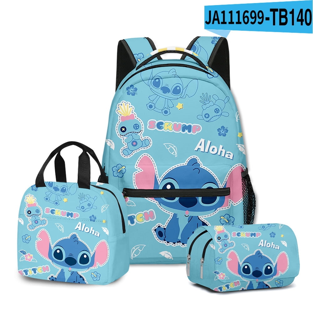 Sti_tch 3-Piece Backpack Set - Cute Cartoon Backpack, Insulated Lunch ...
