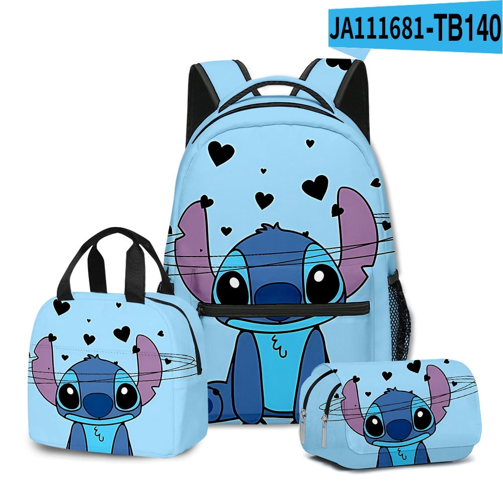 Sti_tch 3-Piece Backpack Set - Cute Cartoon Backpack, Insulated Lunch ...