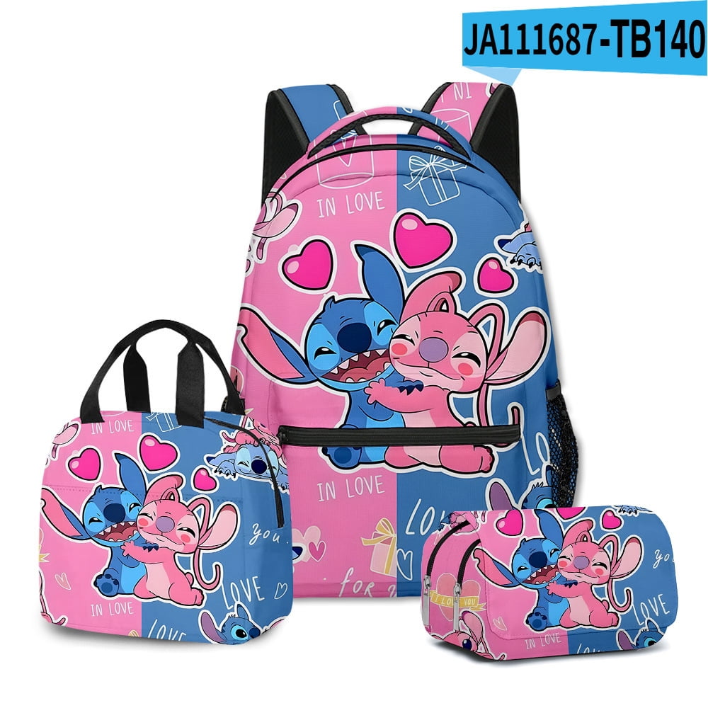 Sti_tch 3-Piece Backpack Set - Cute Cartoon Backpack, Insulated Lunch ...