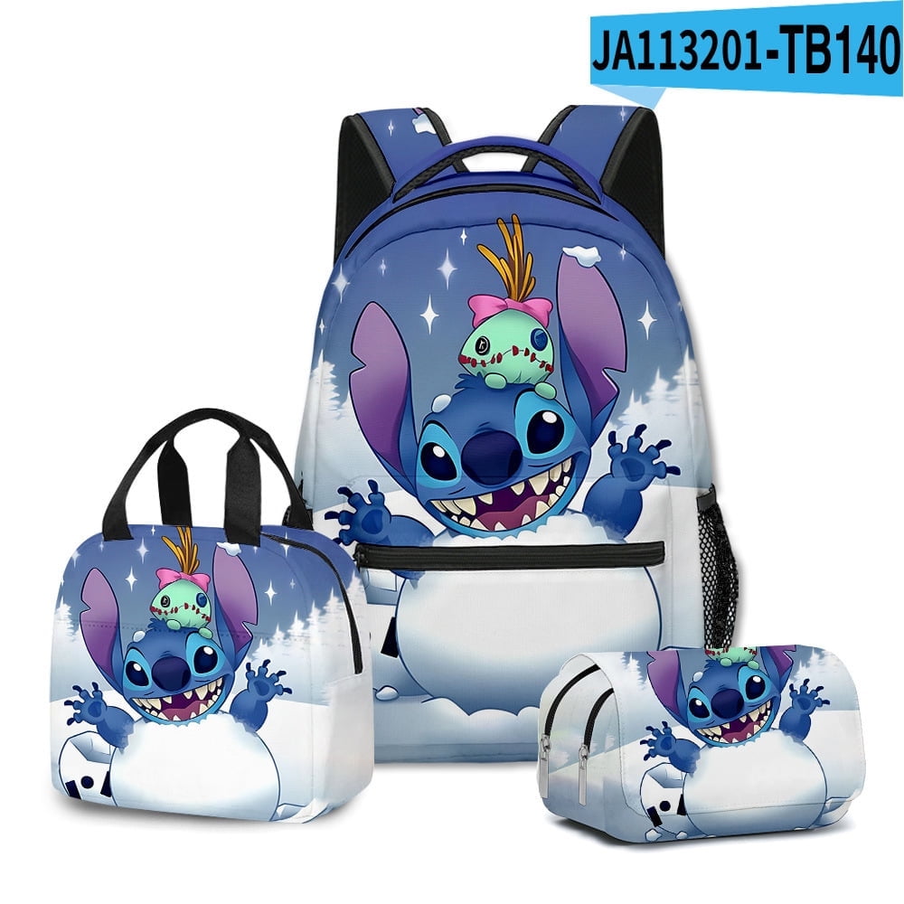 Sti_tch 3-Piece Backpack Set - Cute Cartoon Backpack, Insulated Lunch ...