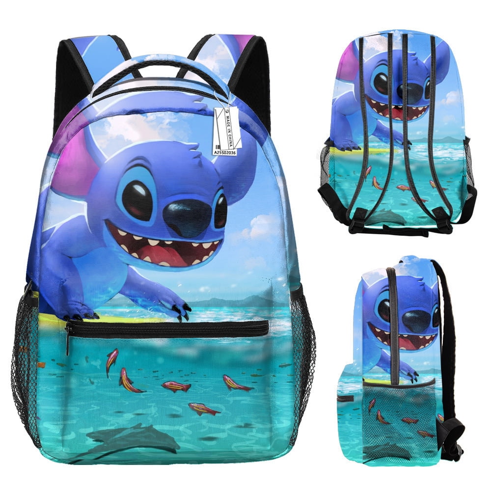 Sti_tch 3-Piece Backpack Set - Cute Cartoon Backpack, Insulated Lunch ...