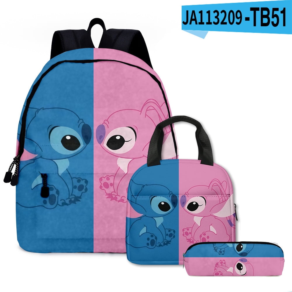 Sti_tch 3-Piece Backpack Set - Cute Cartoon Backpack, Insulated Lunch ...