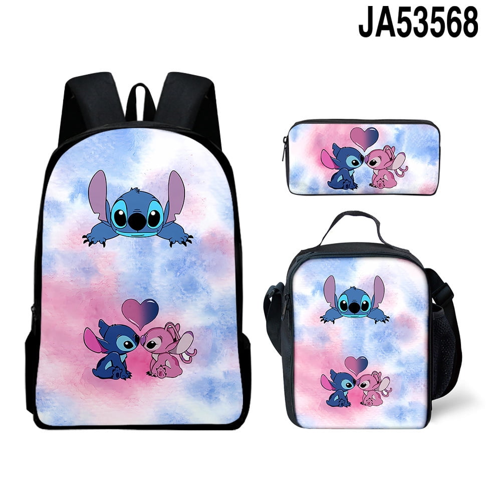 Sti_tch 3-Piece Backpack Set - Cute Cartoon Backpack, Insulated Lunch ...