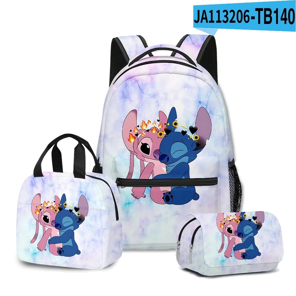 Sti_tch 3-Piece Backpack Set - Cute Cartoon Backpack, Insulated Lunch ...