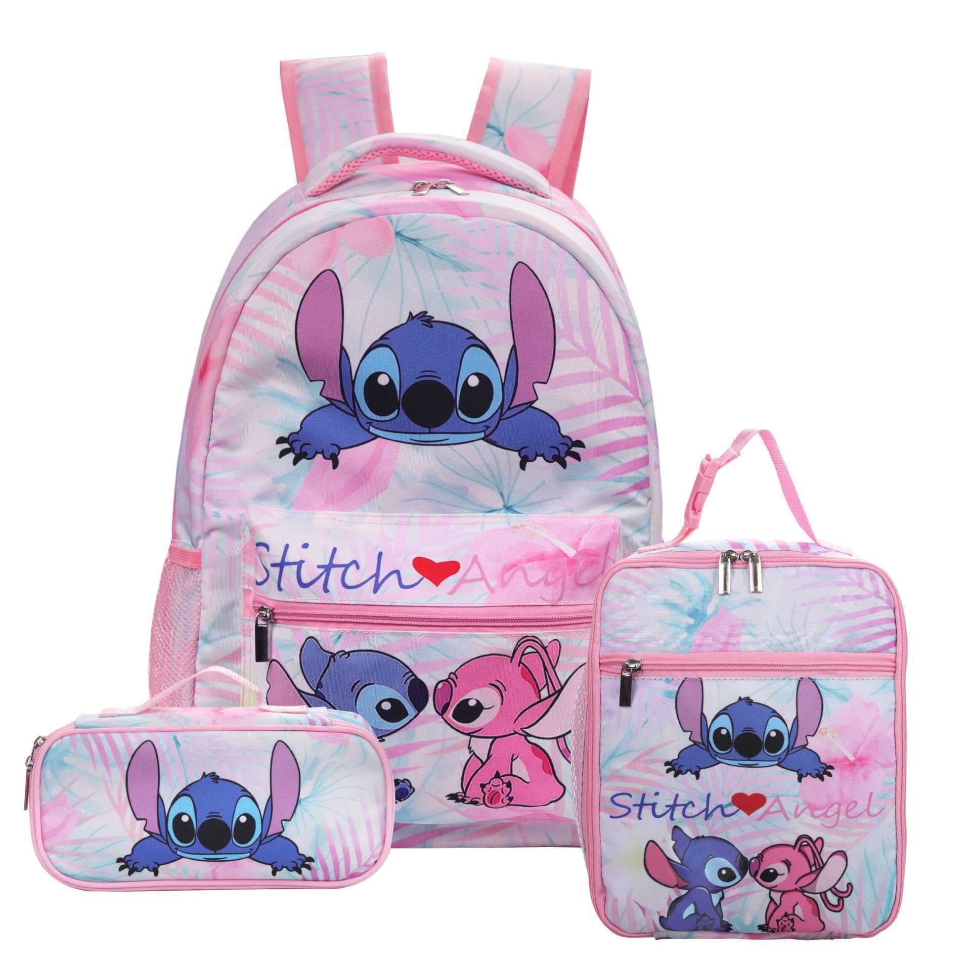 Stitch 3-Piece Backpack Set - Cute Cartoon Backpack, Insulated Lunch ...