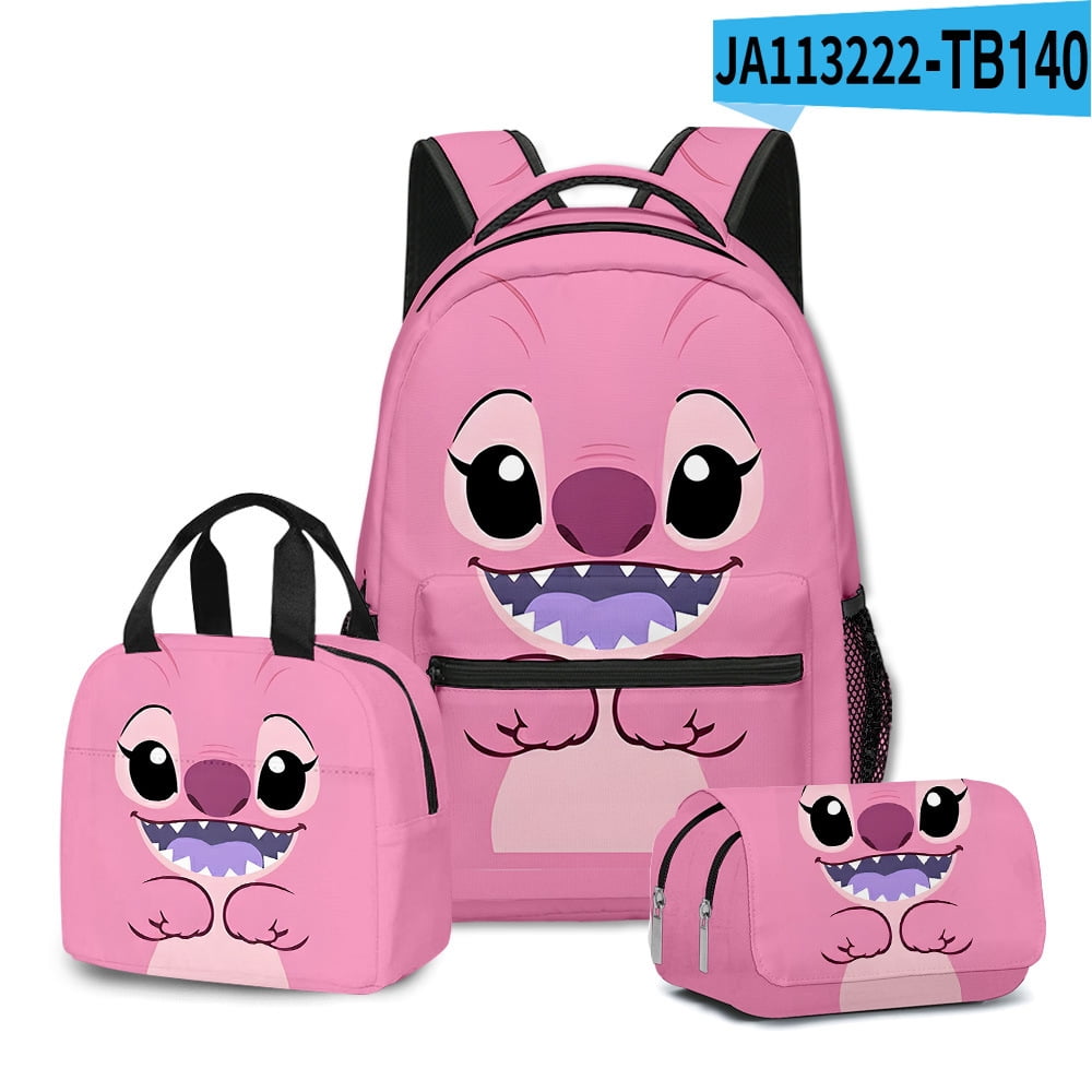 Sti_tch 3-Piece Backpack Set - Cute Cartoon Backpack, Insulated Lunch Bag & Pencil Case ...