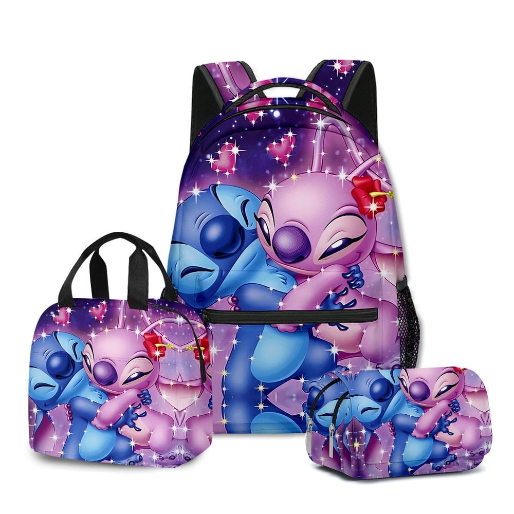 Sti_tch 3-Piece Backpack Set - Cute Cartoon Backpack, Insulated Lunch ...