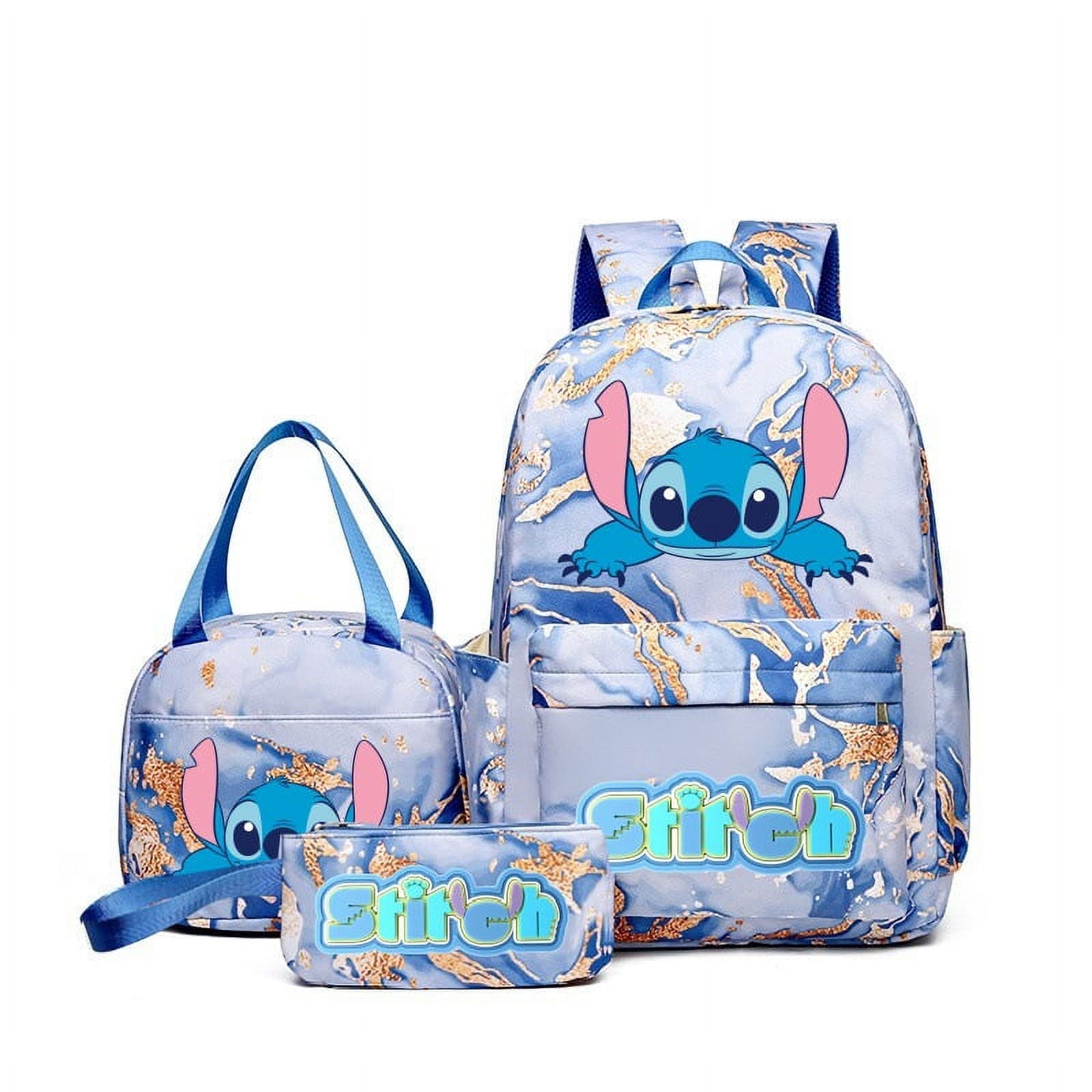 Sti_tch 3-Piece Backpack Set - Cute Cartoon Backpack, Insulated Lunch Bag & Pencil Case ...