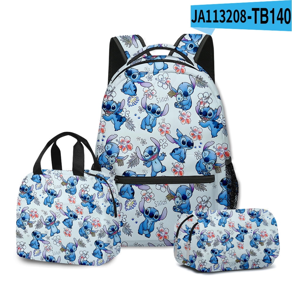 Sti_tch 3-Piece Backpack Set - Cute Cartoon Backpack, Insulated Lunch ...