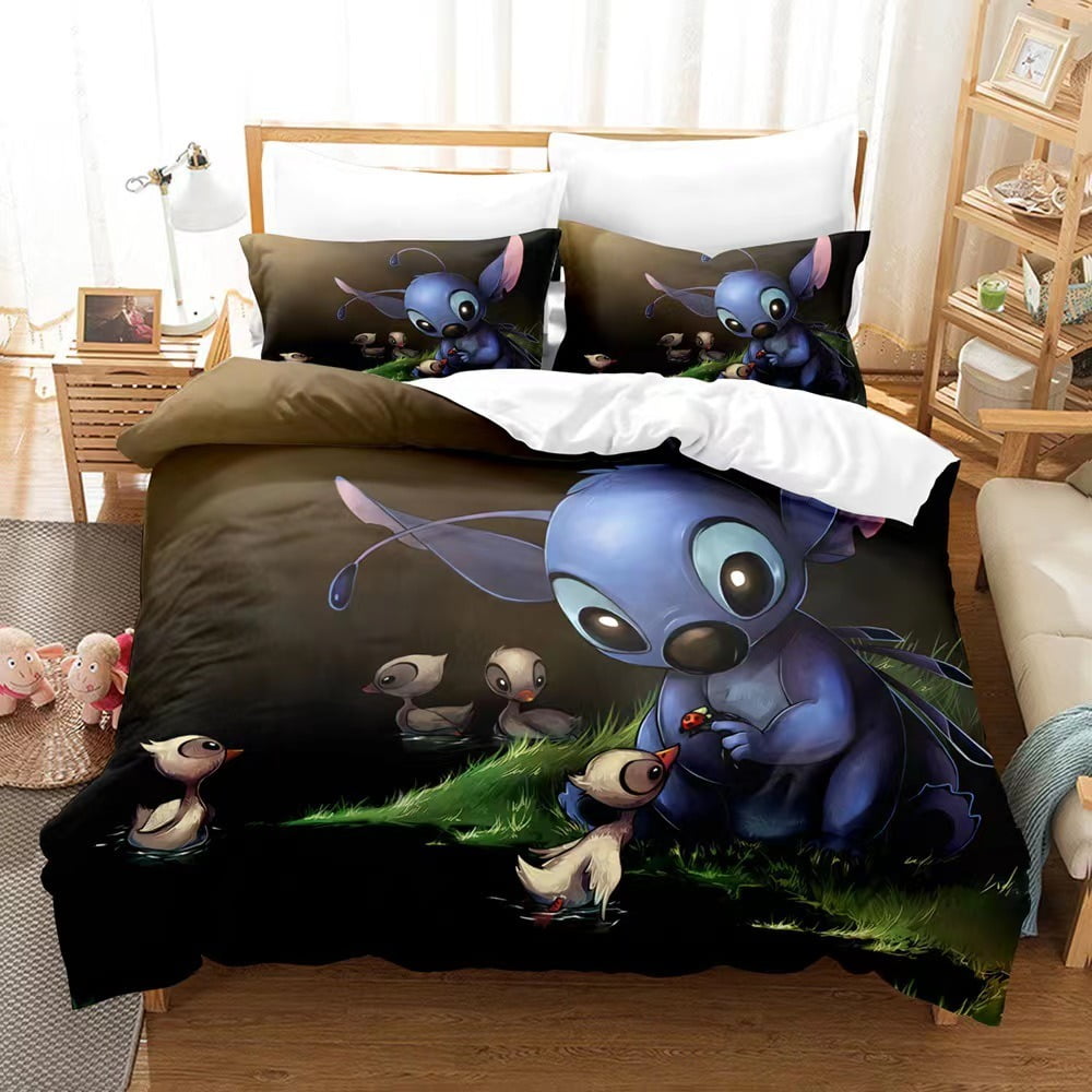 Sti_tch Comforter 3 Piece Bedding Set cartoon Comforter Set Duvet Cover ...