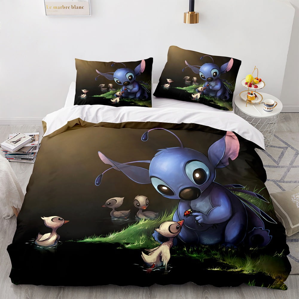 Sti_tch Comforter 3 Piece Bedding Set cartoon Comforter Set Duvet Cover ...